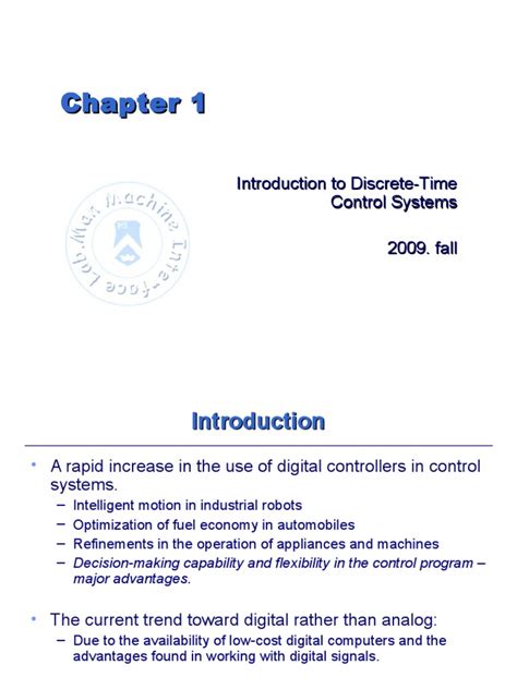 Ogata Discrete Time Control System Chap1 Pdf Discrete Time And