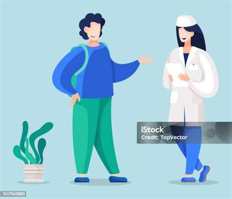 환자 대화 의사 개업의는 고립 된 사람들 2명에 대한 스톡 벡터 아트 및 기타 이미지 2명 건강관리와 의술 구급대원