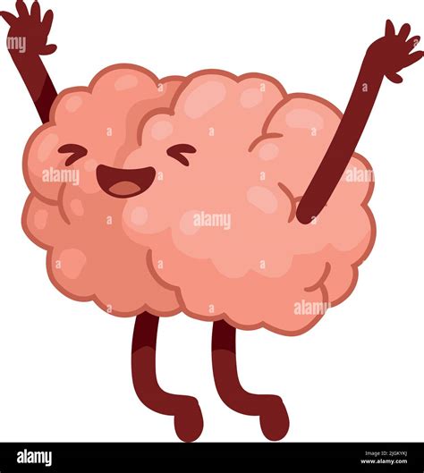 Brain Celebrating Comic Character Stock Vector Image And Art Alamy