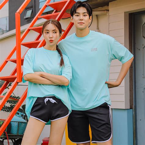 벤디스 남녀공용m~xxl 제이드 반팔 래쉬가드 커플 반팔 수영복 Ct007