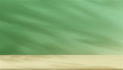 봄 배경 빛과 빈 스튜디오 룸 녹색에 그림자 나뭇잎 벽과 탁상에 노란색 그라데이션 여름 제품 선물을위한 배경 모형 디스플레이 연단 녹색 배경에 대한 스톡 벡터 아트 및 기타