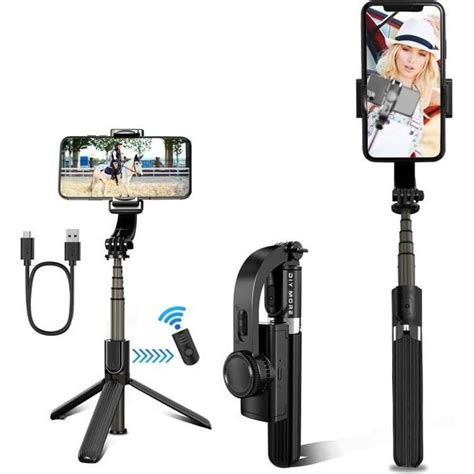 Perche Selfie Stabilisateur en Selfie Stick Trépied avec stabilisateur de cardan à axe
