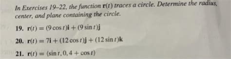 Solved In Exercises The Function R T Traces A Chegg