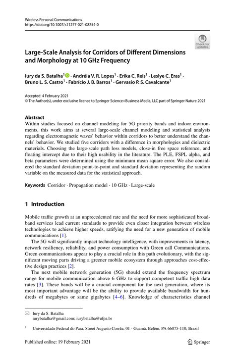 Pdf Large Scale Analysis For Corridors Of Different Dimensions And