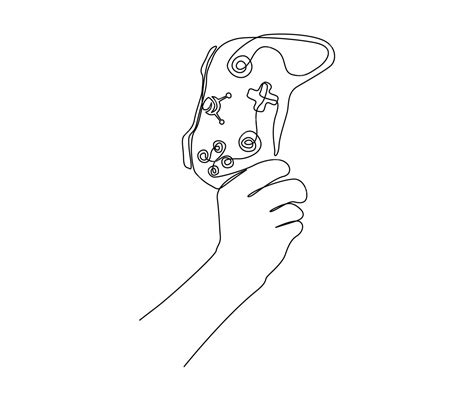 Premium Vector Continuous One Line Drawing Of Hand Holding Game