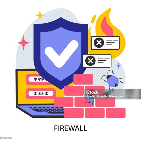 Firewall Network Security Device Monitoring Incoming And Outgoing Stock