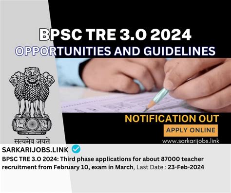 Bpsc Teacher Recruitment Exam 3o 2024 Notification Out For 3rd Phase