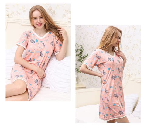 1x V Neck Short Sleeve Sleepwear Dress Blushtealoffwhite Imperial