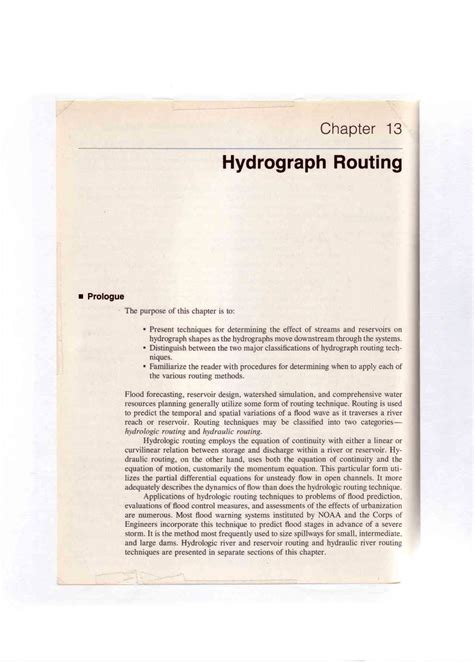 Pdf Flood Routing