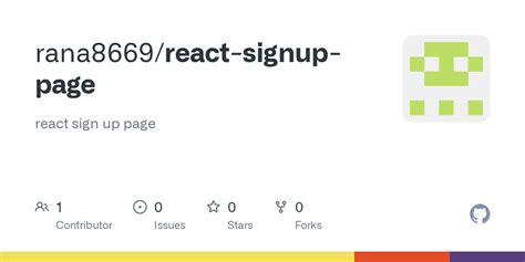 GitHub Rana React Signup Page React Sign Up Page