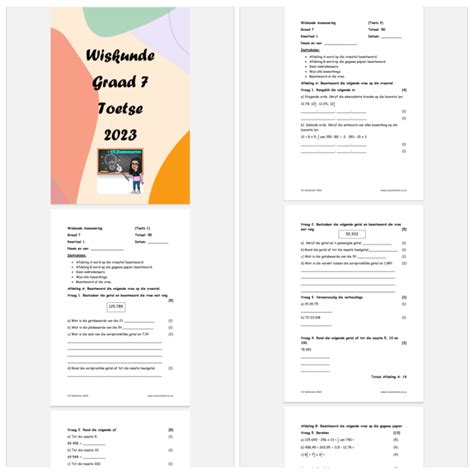 Wiskunde Graad 7 Toetse Kwartaal 1 2023 • Teacha