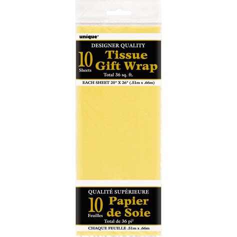 Yellow Tissue Paper 24 Sheets Pale Yellow Tissue Paper Yellow Tissue