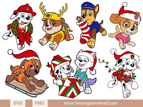 Paw Patrol Christmas 2 Svg Bundle Fsd J68 Store Free Svg Download