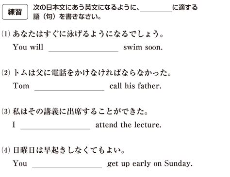 【高校英語文法】「助動詞の代用表現（be Able To Have To 」 練習編 映像授業のtry It トライイット