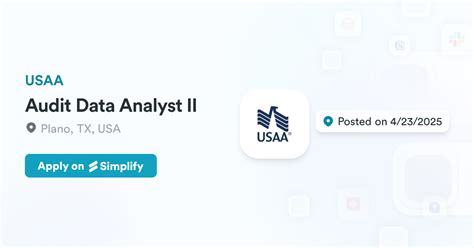 Audit Data Analyst Ii Usaa Simplify Jobs