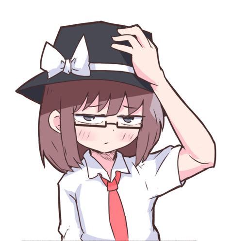 Safebooru 1girl Black Eyes Black Hat Blush Bow Brown Hair Closed