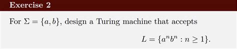 Solved For Σ a b design a Turing machine that Chegg