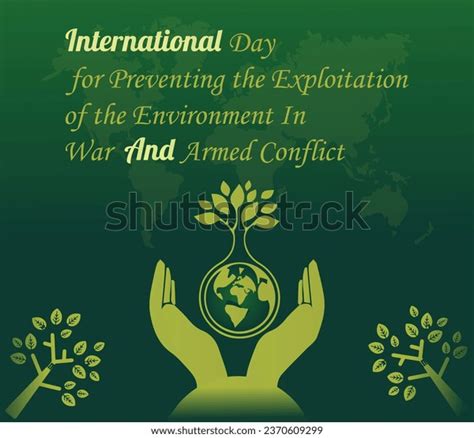 International Day Preventing Exploitation Environment War Stock Vector