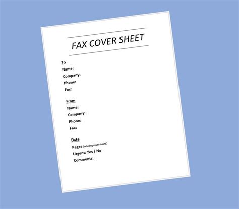 Simple To Use FAX COVER SHEET Etsy