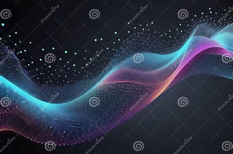 3d Abstract Waves Big Data Visualization Pulsating And Floating Waves