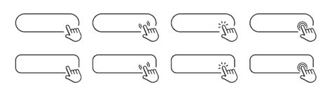 Premium Vector Click Here Web Button With Hand Cursor Action Button And Arrow Pointer Computer