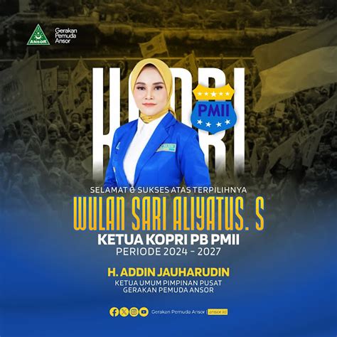 Selamat Atas Terpilihnya Wulan Sari Aliyatus Sholikhah Ketua Kopri Pb Pmii Gp Ansor