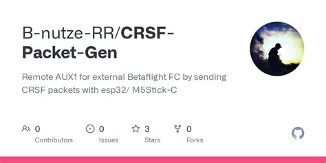 github b nutze rr crsf packet gen remote aux1 for external betaflight fc by sending crsf