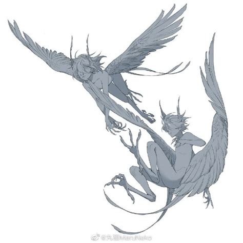 画画翅膀，请大家参观我的垃圾打光 花瓣网