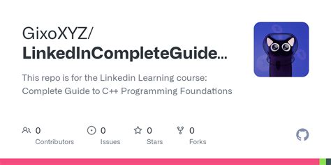 Github Gixoxyzlinkedincompleteguidetocppprogrammingfoundations This