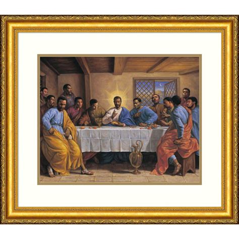 Last Supper By Sarah Jenkins Wood Framed Wall Art Print 30 In W X 25