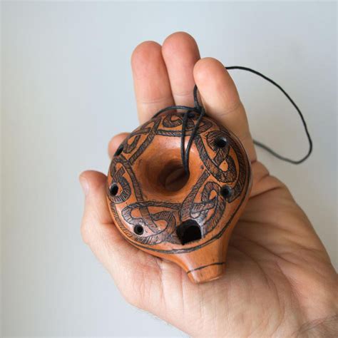 Ceramic Ocarina Celtic Wave Woodwind Instrument With Engraved Etsy