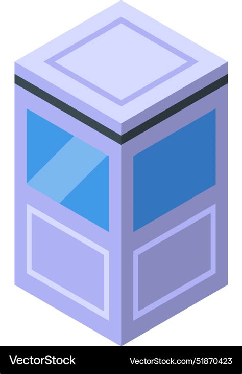 Modern Security Checkpoint Building Isometric Vector Image