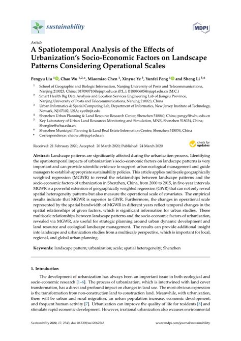 Pdf A Spatiotemporal Analysis Of The Effects Of Urbanizations Socio Economic Factors On