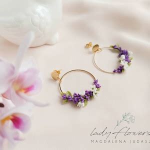 Beautiful Lavender Earrings Floral Earrings With Lavender Flower