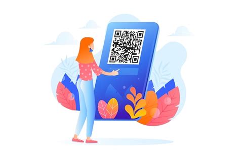 문자로 Qr 코드 스캔 개념 무료 벡터