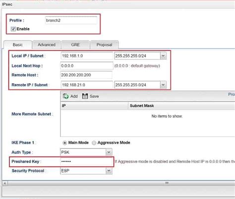 Ipsec Tunnel Between Two Draytek Routers Using The Same Ip Subnet Draytek
