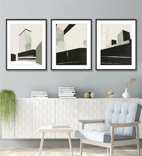 Buy Outside Multicolor Paper Framed Abstract Art Print Set Of 3 At 10