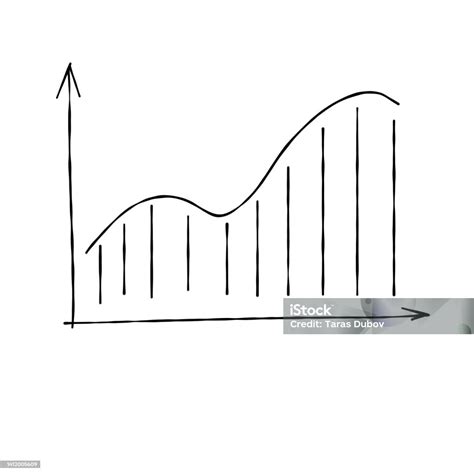 Business Growth Chart Analytics And Data Analysis Doodle Graph Stock