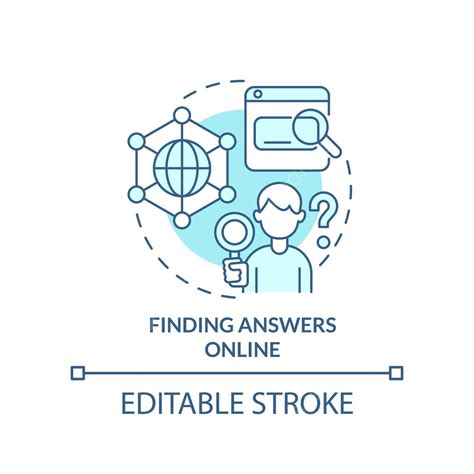 Finding Answers Online Turquoise Concept Icon Web Problem Outline