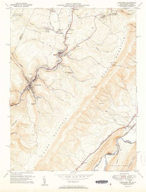 Classic Usgs Lonaconing Maryland 75x75 Topo Map Mytopo Map Store