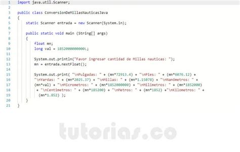 Operadores Java Conversion De Millas Nauticas Tutorias Co