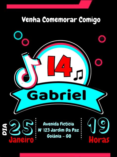 Convite Tik Tok Digital Elo7 Produtos Especiais