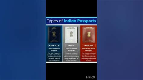 Types Of Indian Passports 🛂 Youtube