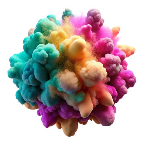 Magnificent Rustic Cutout Of Holi Gulal Powder Explosion In Mid Air