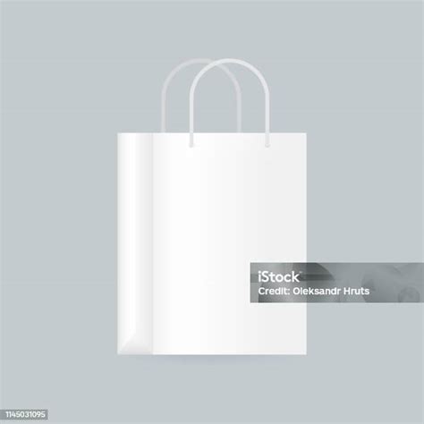 空白購物袋查出在白色背景模型可用於設計品牌向量例證向量圖形及更多一個物體圖片 一個物體 一組物體 乾淨 Istock