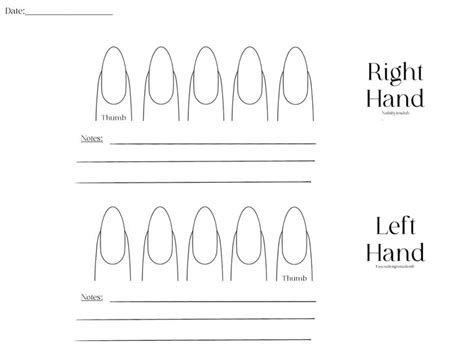 Nail Art Planner Nail Design Template Digital Download Etsy In 2024