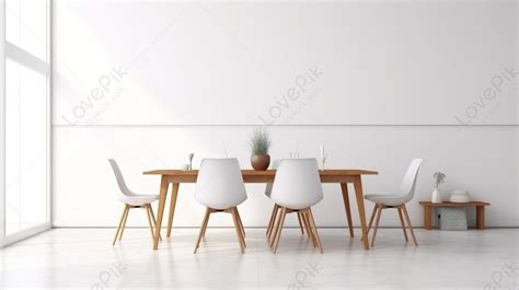 세련된 미니멀리스트 다이닝 룸 목재 가구를 사용한 3d 흰색 렌더링 리스 배경 다이 배경 이닝 배경 이미지 Hd 리스 다이 이닝 배경 사진 무료 다운로드