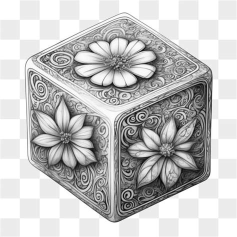 Download Floral Cube Drawing With Intricate Design Sketches Online