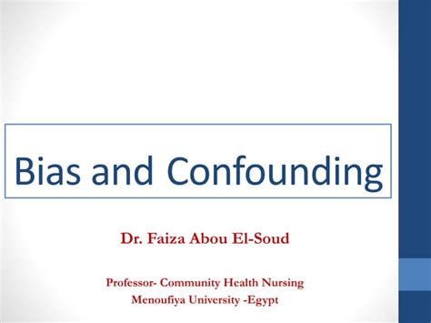 Bias And Confounding Pdf