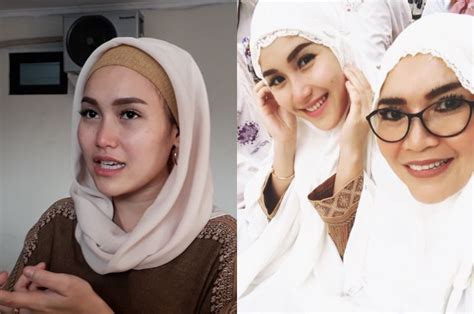 Cantiknya Ayu Ting Ting Dengan Gaya Hijab Dan Busana Gamis Kembaran Dengan Keluarga Saat Idul